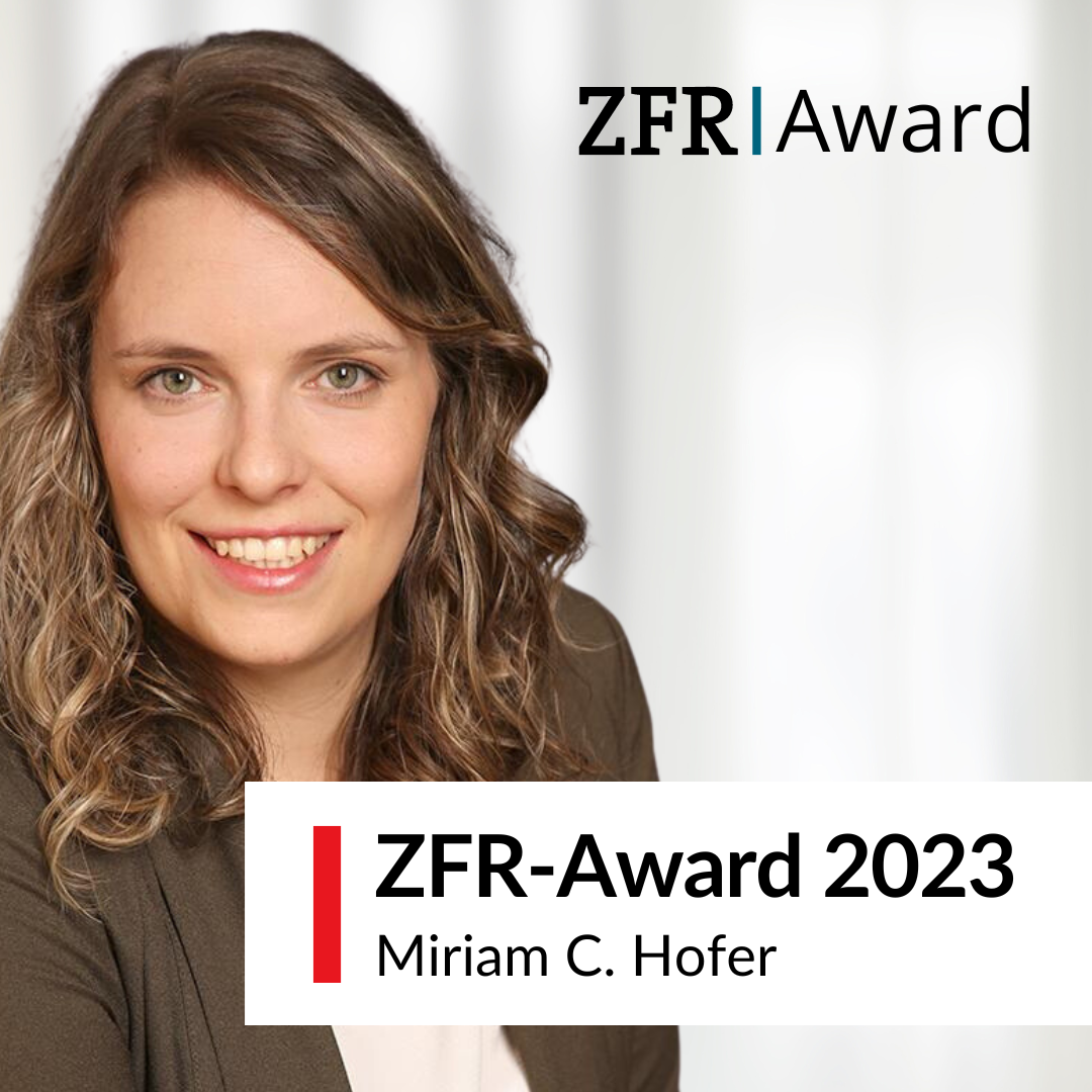 Miriam C. Hofer erhält den ZFR-Award 2023 - LexisNexis Österreich